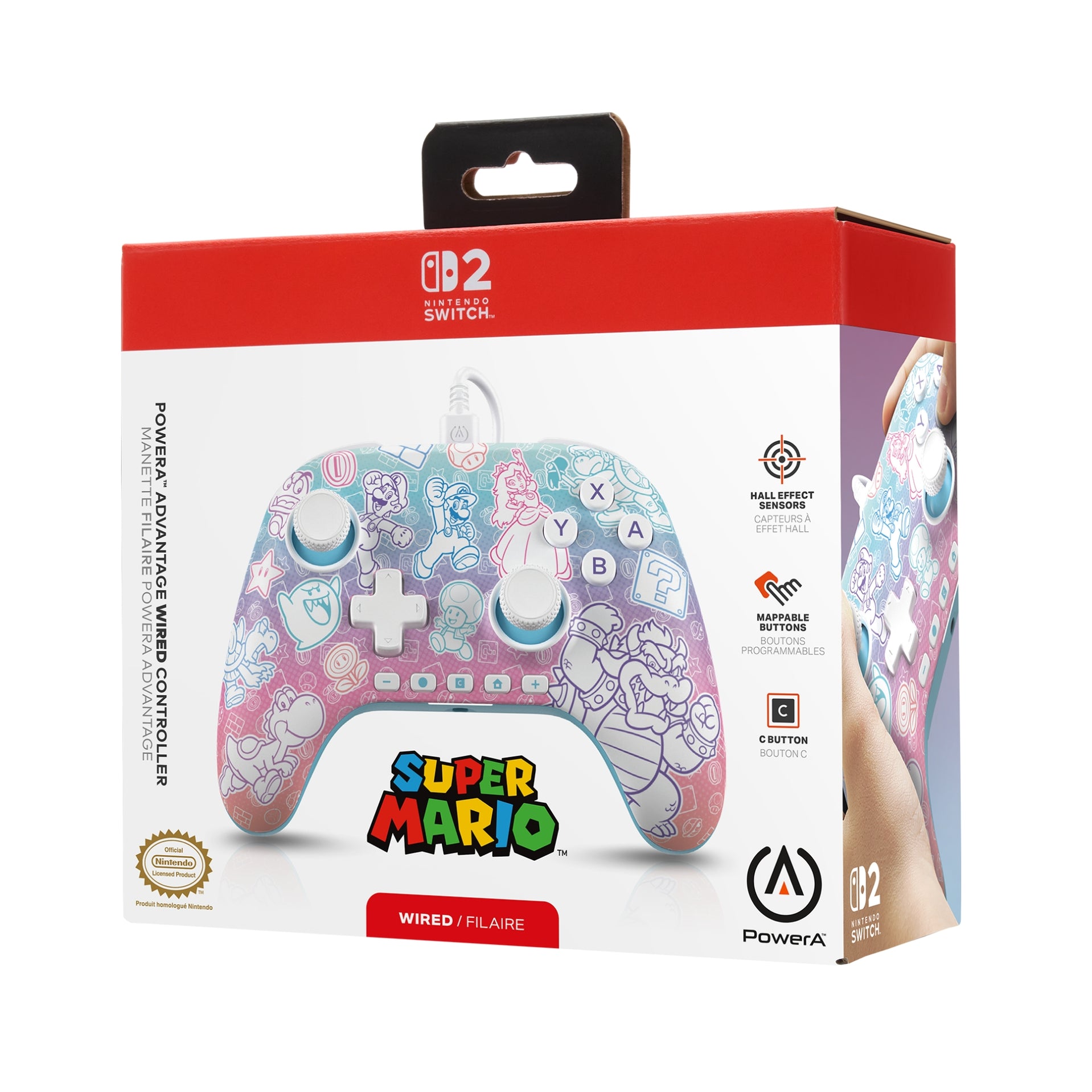 Advantage Wired Controller for Nintendo Switch 2 - Mushroom Kingdom ...