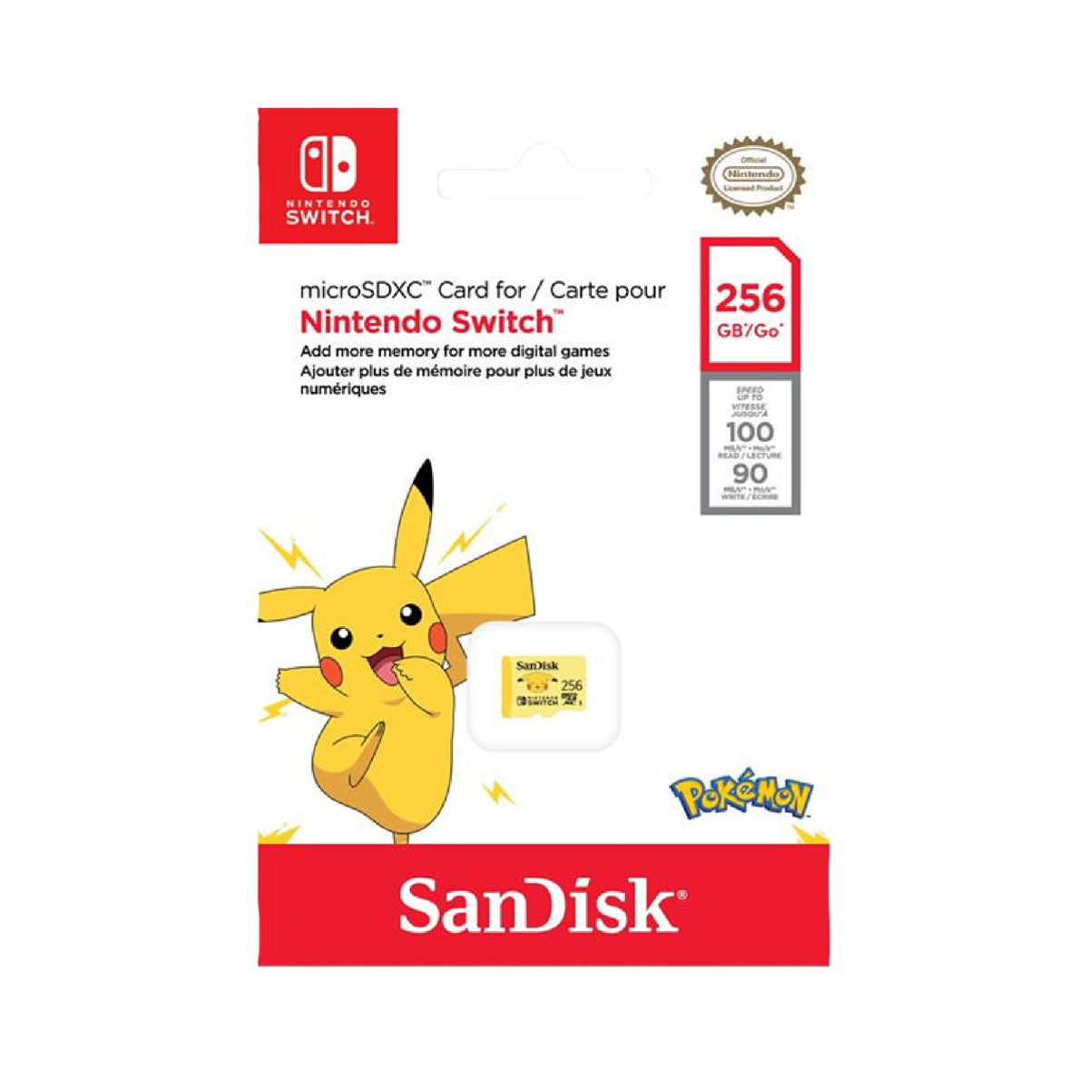SanDisk Pokémon microSD Card 256GB - Pikachu — Nintendo Online Store ...