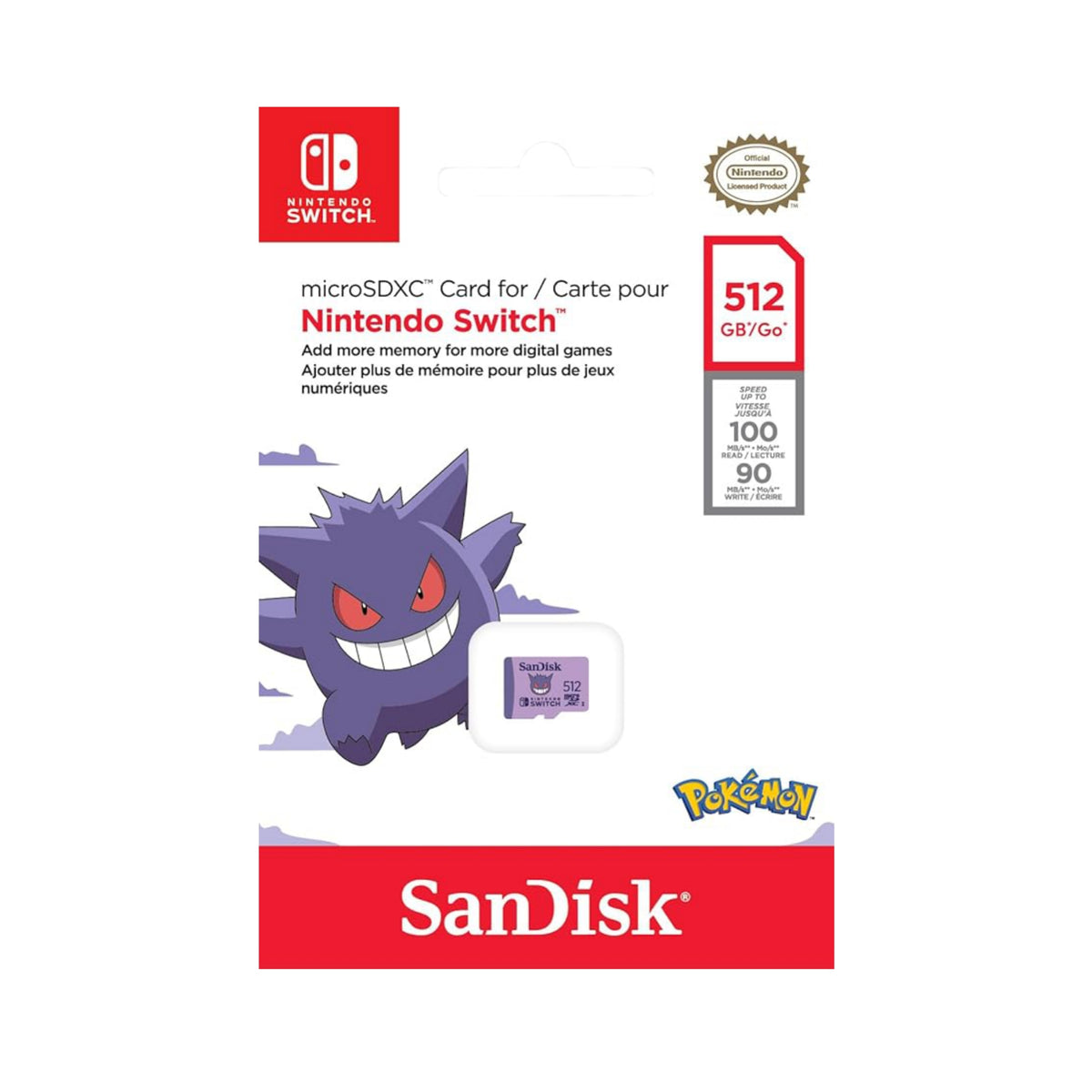 SanDisk Pokémon microSD Card 512GB - Gengar — Nintendo Online Store ...