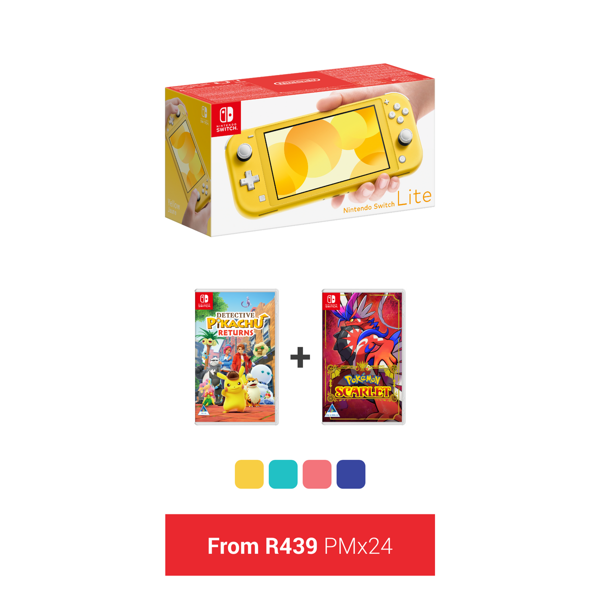 Get a Nintendo Switch Lite Pokémon Bundle Deal from R439pmx24* with 5GB ...